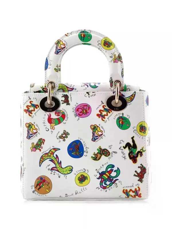 Dior Lady Bag Printed Leather Small Satchel - Multicolour