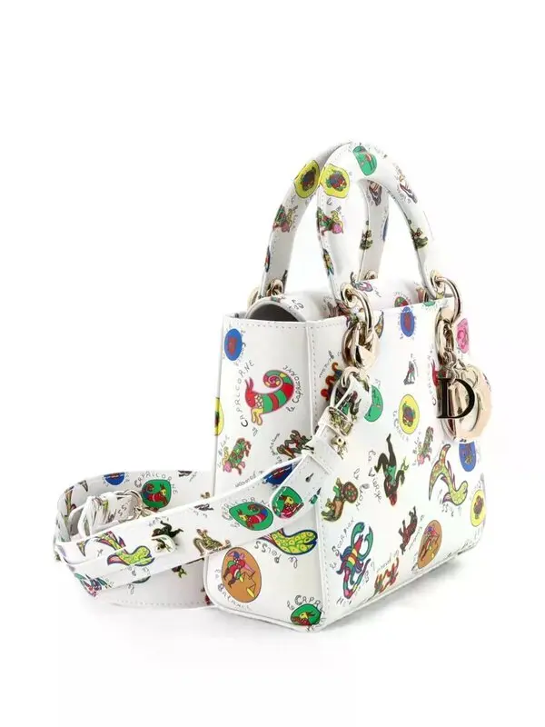 Dior Lady Bag Printed Leather Small Satchel - Multicolour