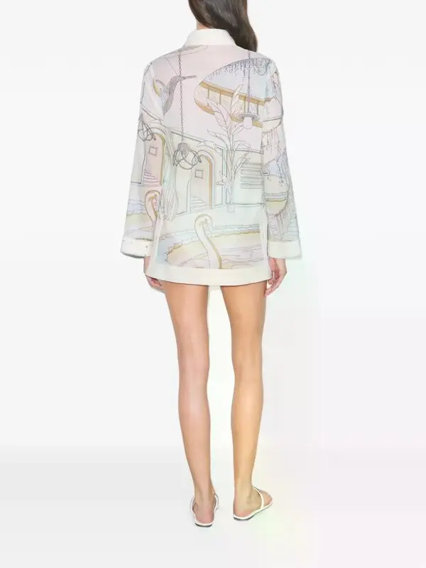 Tory Burch Printed Cotton Voile Tunic - Neutrals