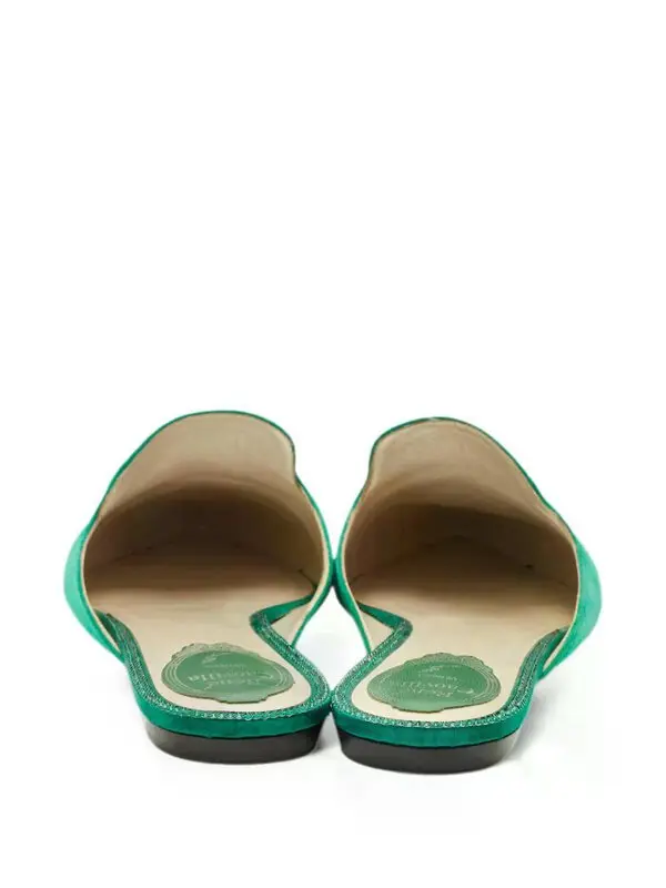 Rene Caovilla Embellished Suede Mules