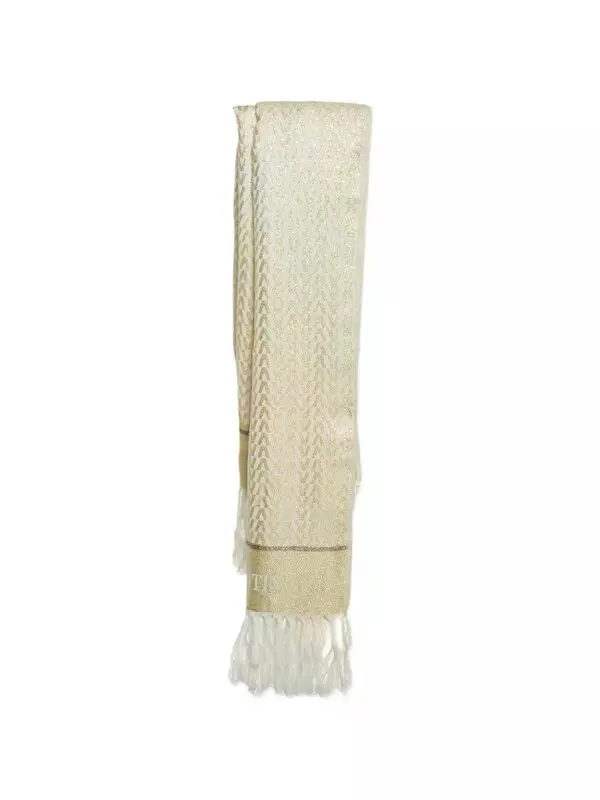 Valentino Garavani Monogram Lurex Jacquard Scarf - Neutrals