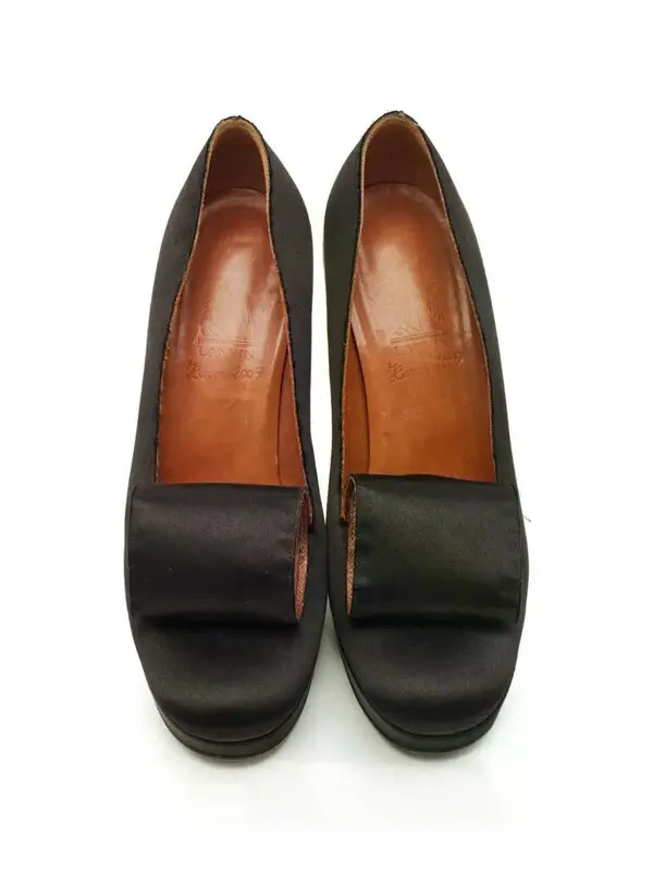 LANVIN Satin Bow Detail Platform Pumps