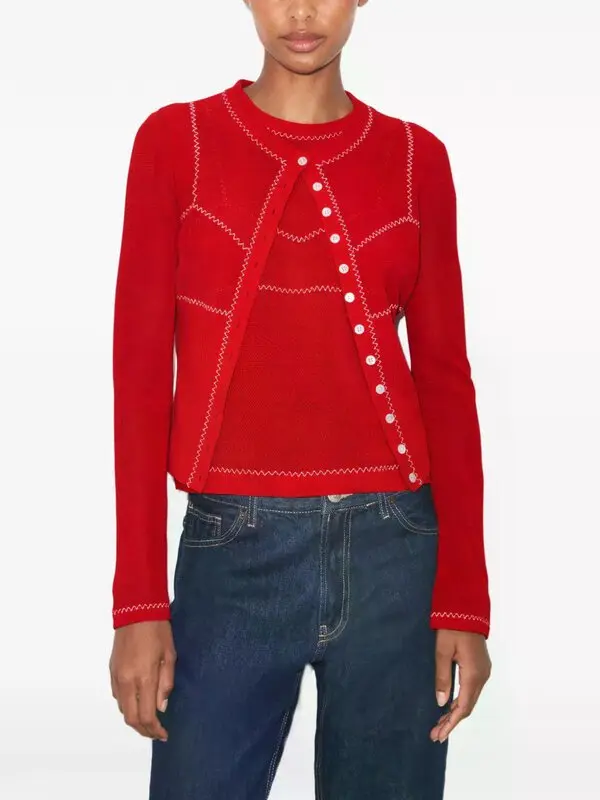 Tory Burch Cotton And Nylon Mesh Cardigan