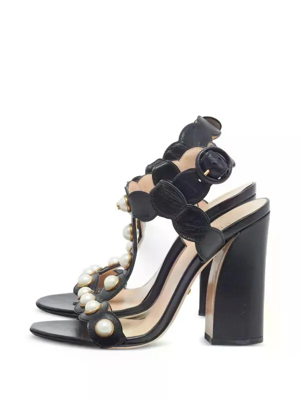 Gucci Willow Faux-pearl Sandals - Black