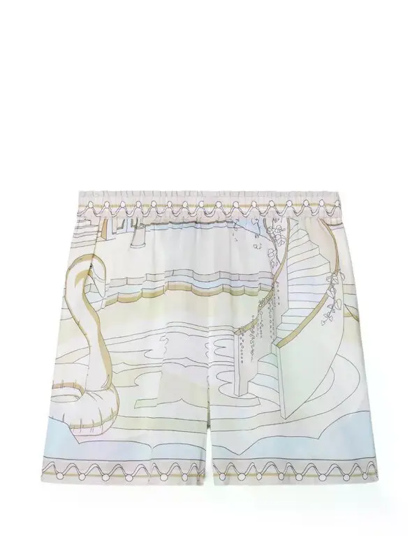 Tory Burch Printed Camp Shorts - Neutrals