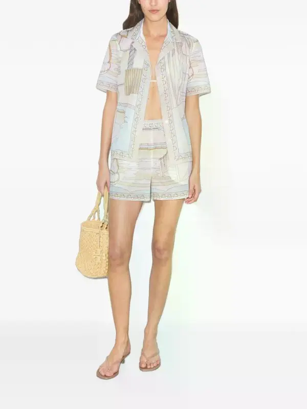 Tory Burch Printed Camp Shorts - Neutrals