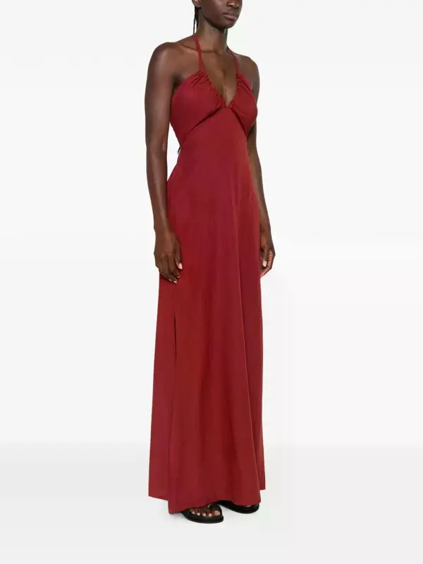 MOUTAKI Sleeveless Halterneck Maxi Dress