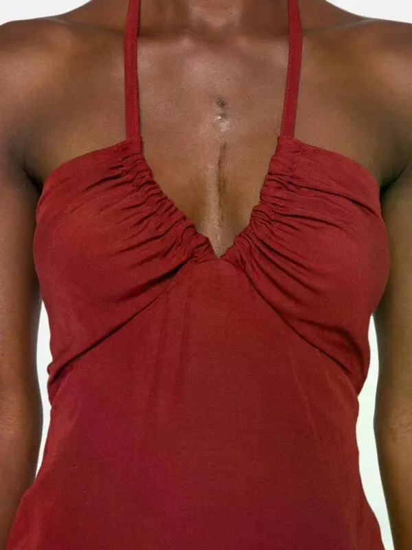 MOUTAKI Sleeveless Halterneck Maxi Dress
