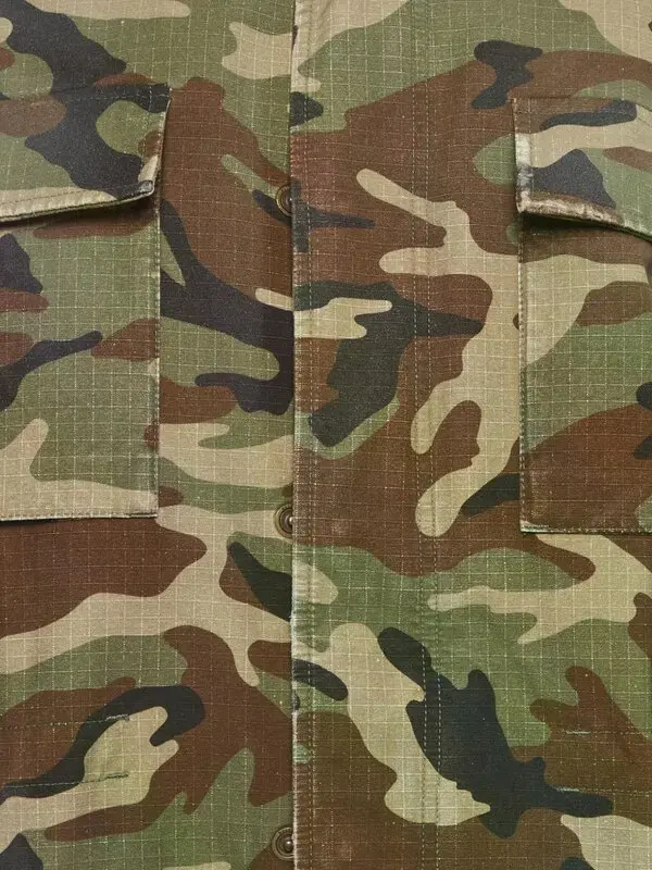 Balenciaga Camouflage Print Hooded Jacket