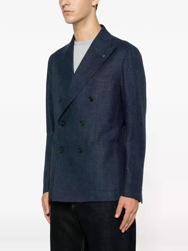 Tagliatore Double-breasted Peak-lapel Blazer - Blue