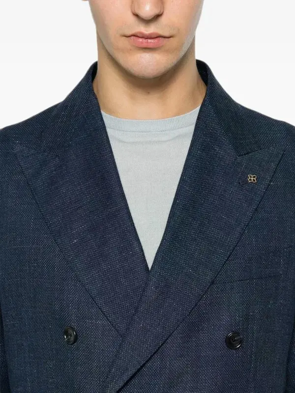 Tagliatore Double-breasted Peak-lapel Blazer - Blue