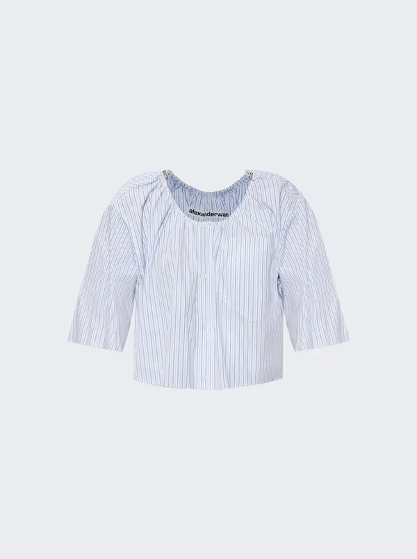 Alexander Wang Cropped Shirt With Bungee Neck White And