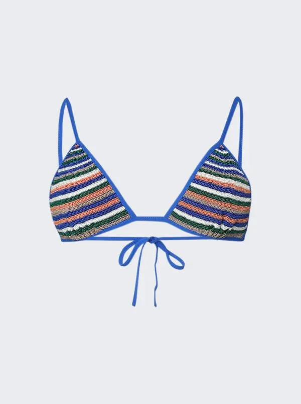 Christopher Esber Calypso Crochet Tie Bikini Top Baja Stripe