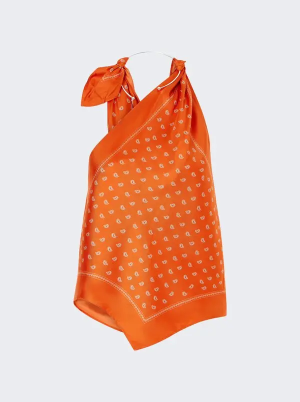 Christopher Esber Bandana Scarf Tie Top Carnelian Bandana Print