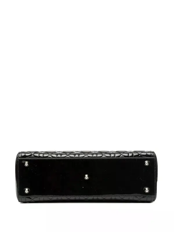 Dior Large Patent Cannage Lady Satchel - Black
