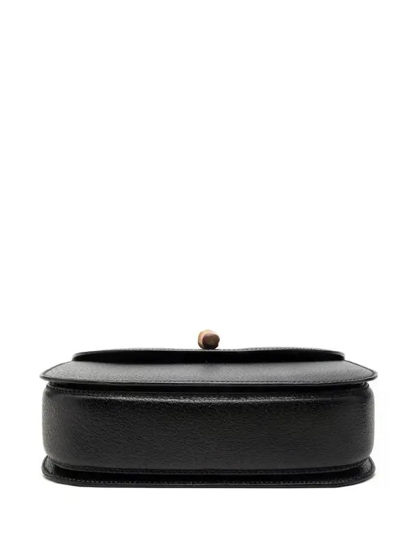 Gucci Small Grained Calfskin Bamboo Night Satchel - Black