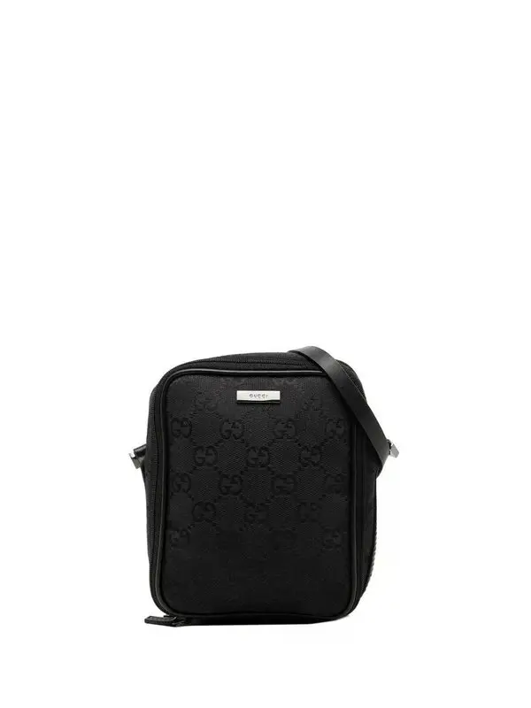 Gucci Gg Canvas Double Zip Accessory Pouch Vanity Bag
