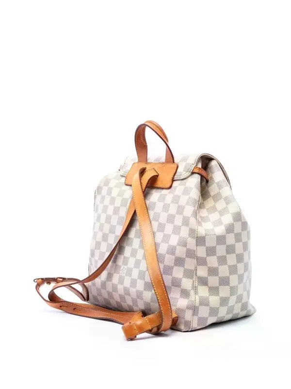 LOUIS VUITTON Damier Azur Sperone Backpack - White