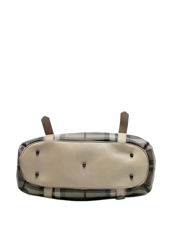 Burberry Smoked Check Coated Canvas Satchel - Neutrals