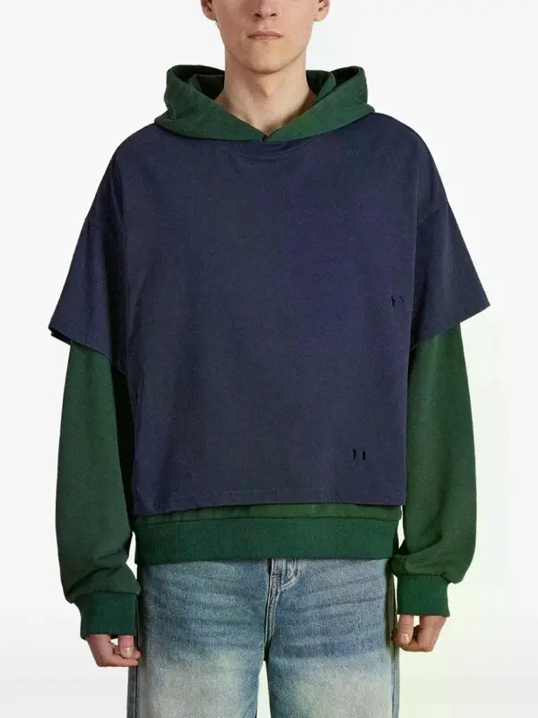 FOUND Distressed Layered Hoodie