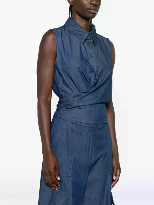 MOUTAKI Sleeveless Tie-waist Shirt