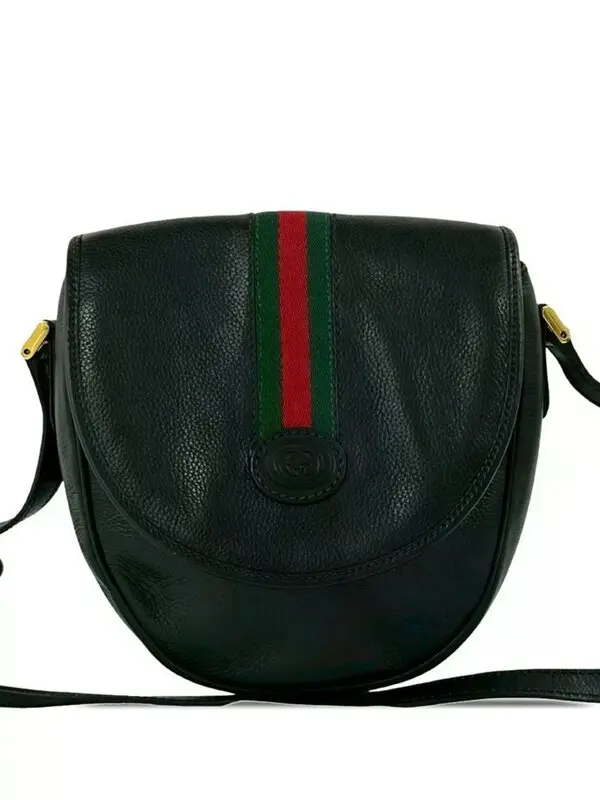 Gucci 20th Century Calfskin Web Crossbody Bag - Black