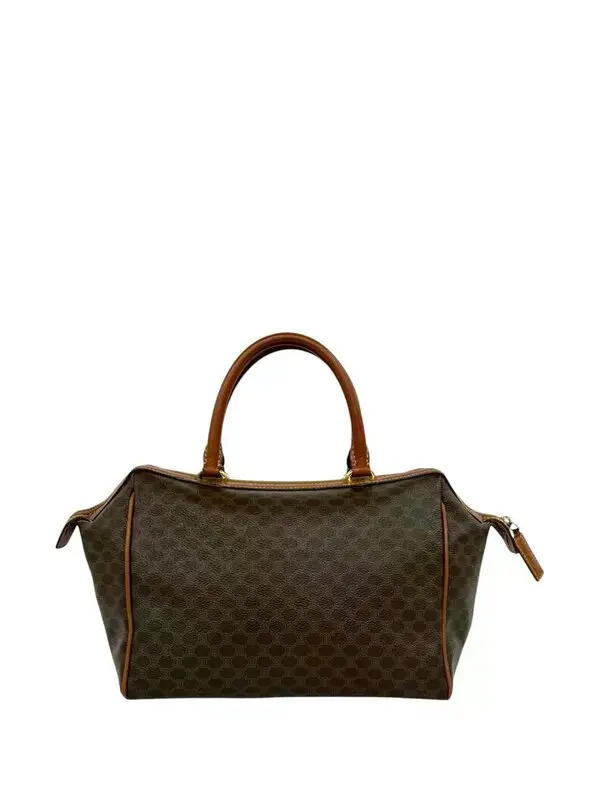Celine Macadam Coated Canvas Satchel - Brown