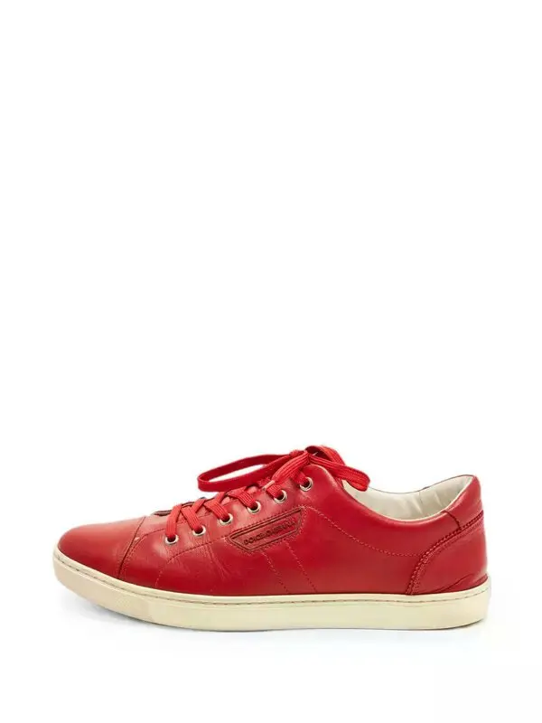 Dolce & Gabbana Leather Cap Toe Low Top Sneakers