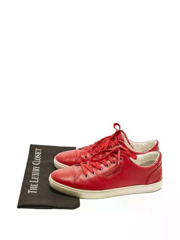 Dolce & Gabbana Leather Cap Toe Low Top Sneakers