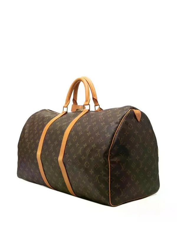 LOUIS VUITTON Monogram Keepall 55 Travel Bag - Brown