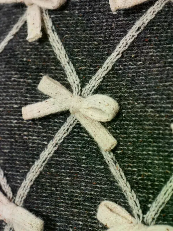 Moschino Diamond-knit Sweater With Bow Embellishments