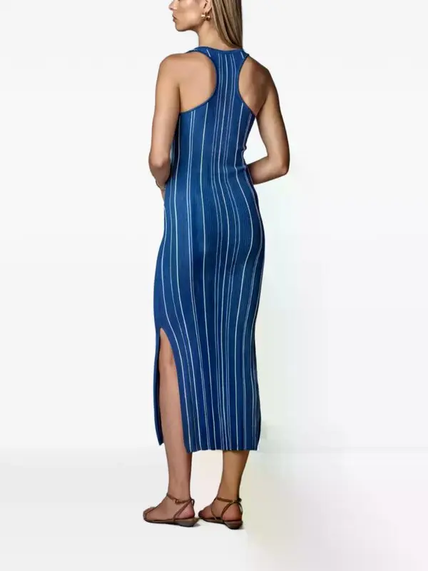 HEVRON Rose Knit Striped Ribbed-knit Dress