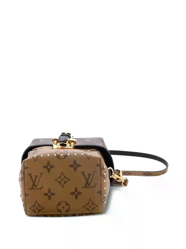 LOUIS VUITTON Studded Reverse Monogram Canvas Camera Box Handbag