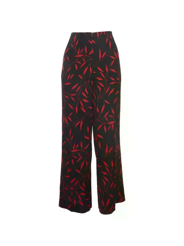 Diane Von Furstenberg Leaf-print Wide-leg Trousers