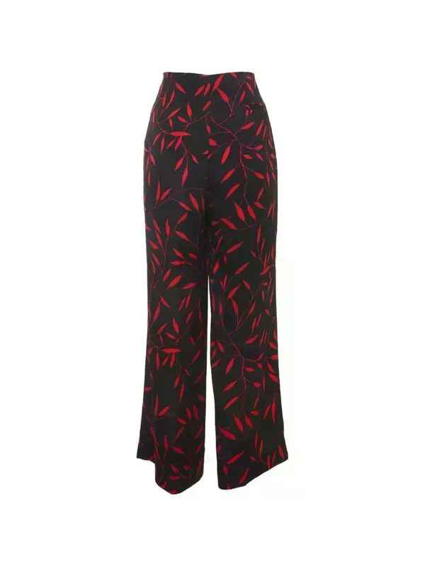 Diane Von Furstenberg Leaf-print Wide-leg Trousers