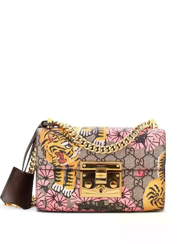 Gucci Padlock Bengal Print Gg Coated Canvas Small Shoulder Bag - Brown
