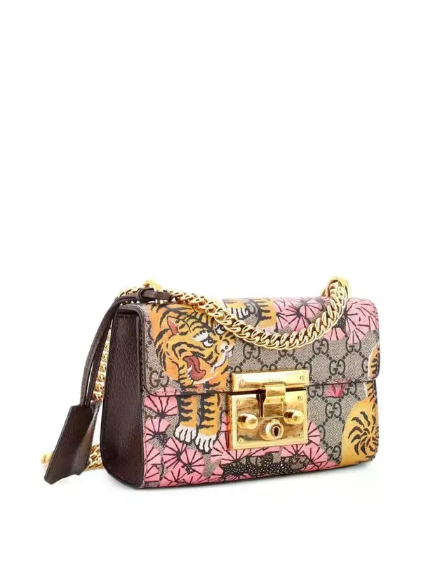 Gucci Padlock Bengal Print Gg Coated Canvas Small Shoulder Bag - Brown