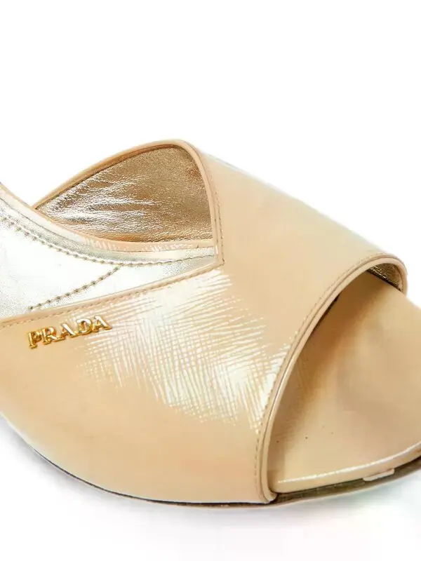 Prada Saffiano Crystal Embellished Sandals
