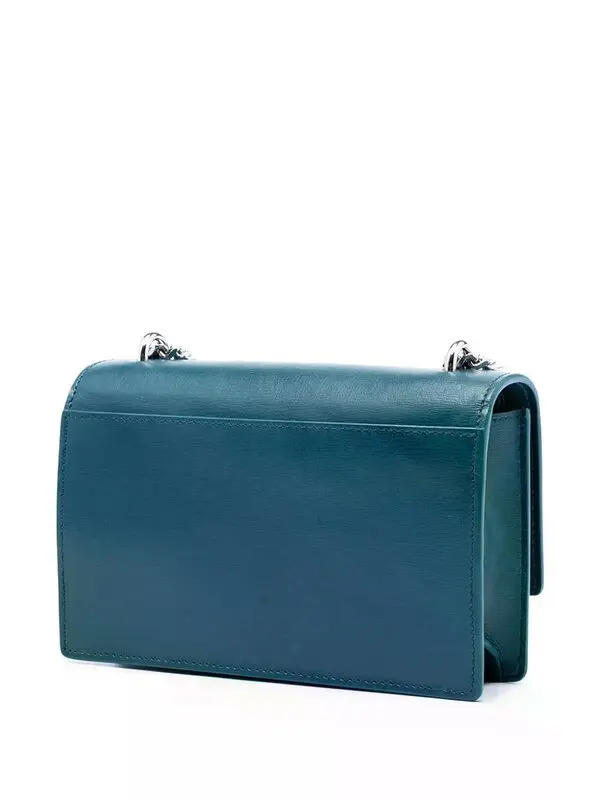 Saint Laurent Mini Calfskin Monogram Sunset Wallet On Chain - Blue