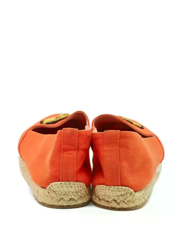 CHRISTIAN LOUBOUTIN Gala Embroidered Crest Espadrilles - Orange