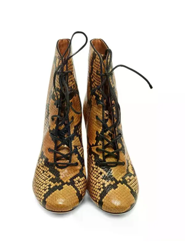 Tory Burch Vienna Snakeskin-embossed Lace-up Ankle Boots