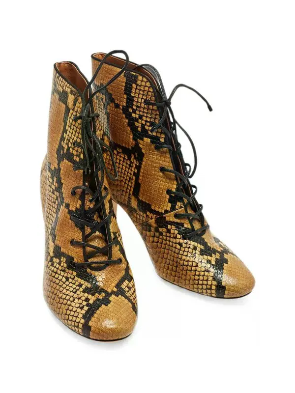 Tory Burch Vienna Snakeskin-embossed Lace-up Ankle Boots