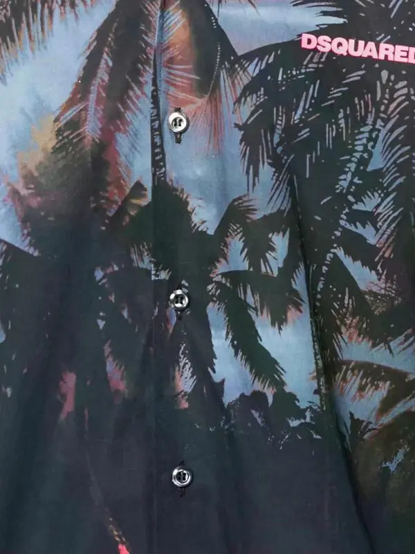 Dsquared2 Sunrise-print Cotton Shirt - Blue