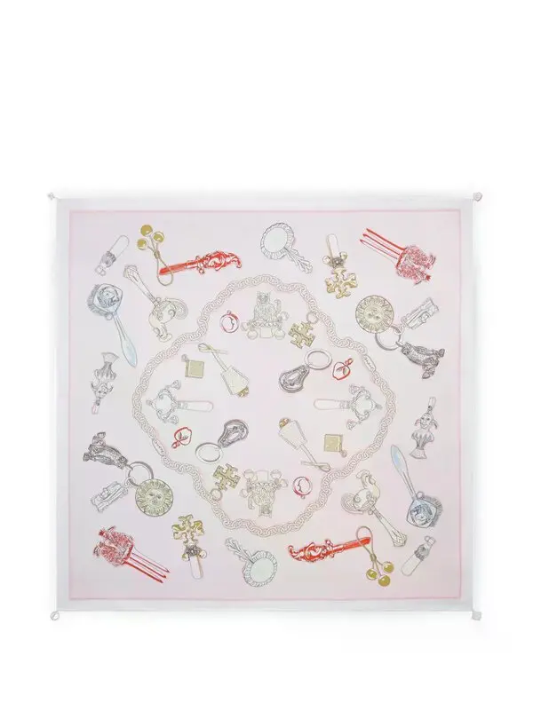 Tory Burch Rattles Silk Square Scarf - Pink