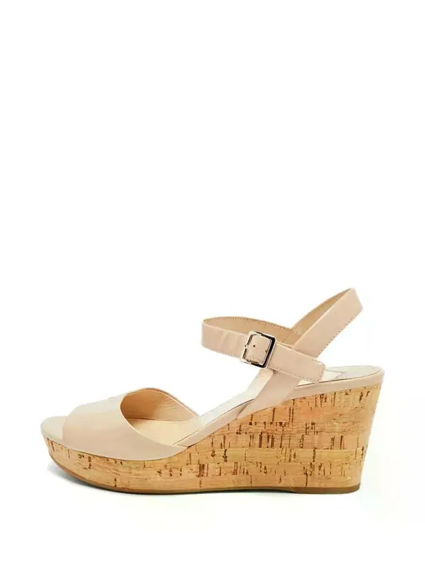 Prada Beige Patent Leather Buckle-fastening Sandals