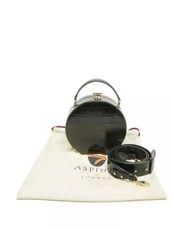 ASPINAL OF LONDON Leather Hat Box Tote Bag