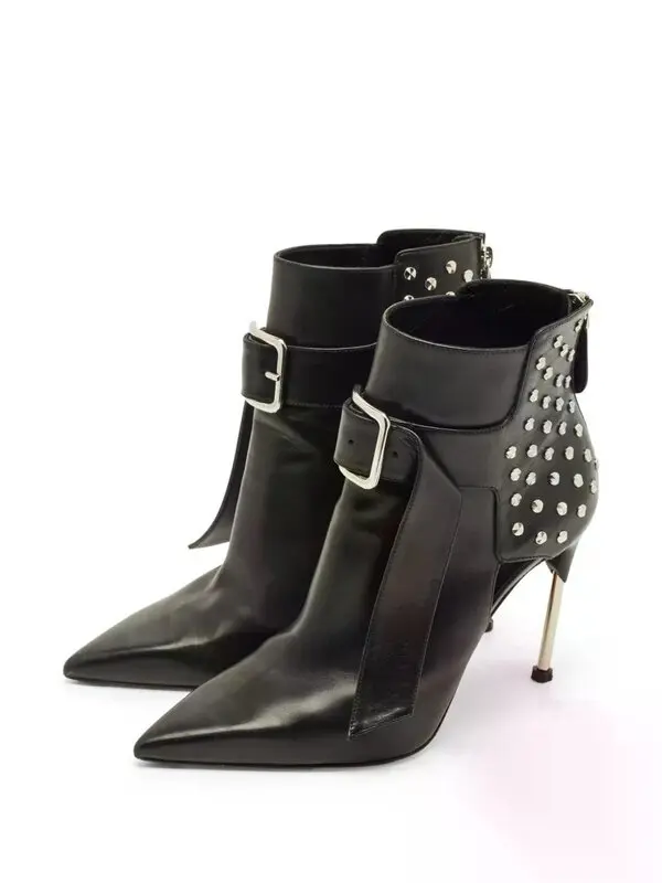 Alexander McQueen Pointed-toe Buckled Ankle Boots