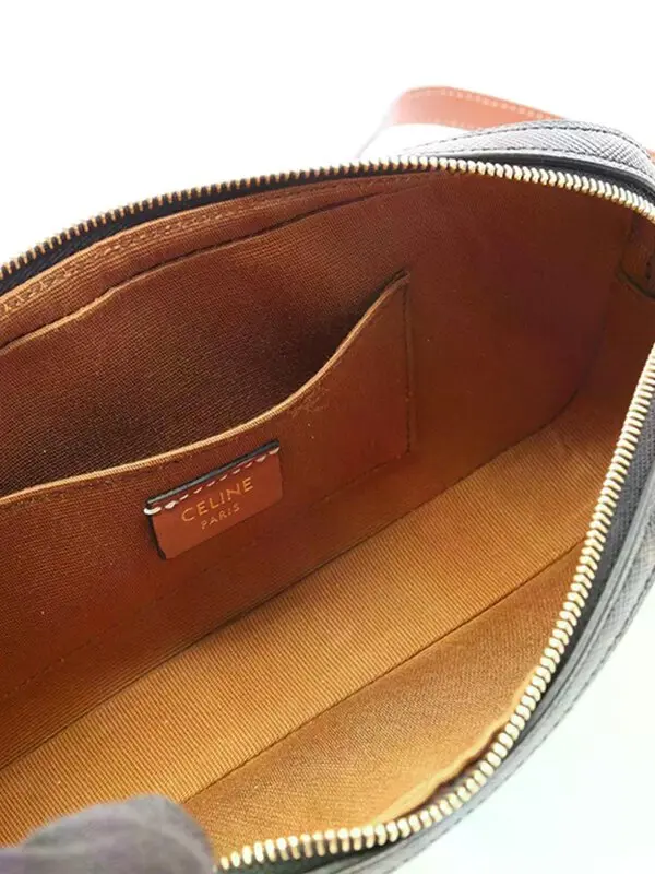 Celine Mini Triomphe Coated Canvas Camera Bag - Brown