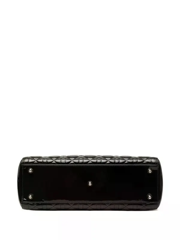Dior Large Patent Cannage Lady Satchel - Black