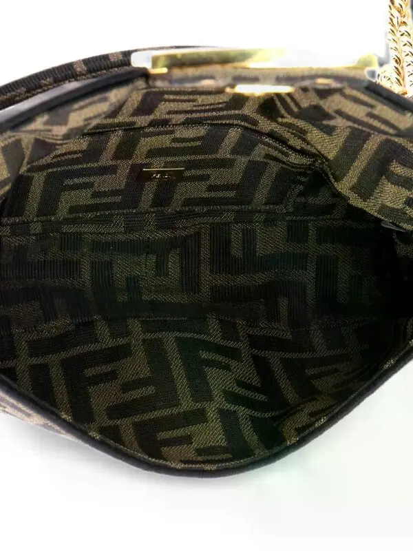 Fendi Zucca Canvas Mini Baguette Bag